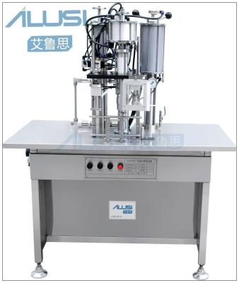 China Semi-Automatic Aerosol Spray Filling Machine 3 in 1 0.9 M3/Min 0.65-1.0MPa 20-500ml for sale