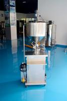 China Vertical Pneumatic Olive Oil Filling Machine 4 Heads Semi-Auto Heating Mixing Filler for sale