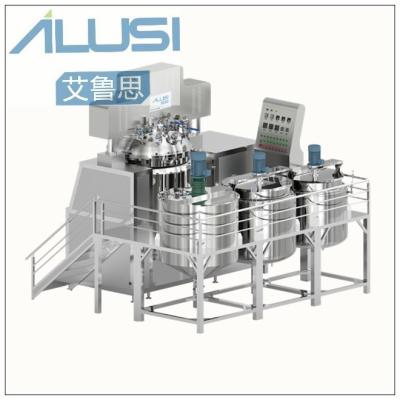 China 500L Cosmetic Toothpaste Production Line Vacuum Emulsifier Mixer 1-65 rpm for sale