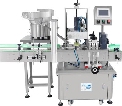 China Automatic Dropping Module Feeding Machine Hand Sanitizer Bottle Lid Capping Line 20-40 bpm for sale