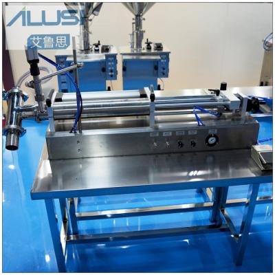 China Semi-Automatic Stainless Steel Horizontal Pneumatic Liquid Filling Machine 100-5000ml for sale