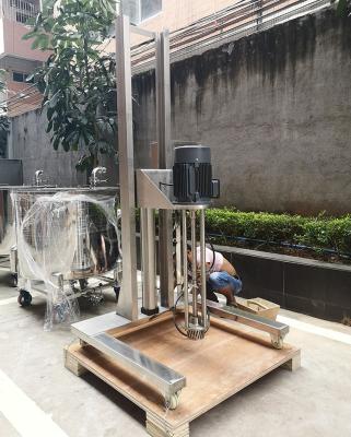 China Cosmetic Mixer Pneumatic/Electric Lifting Disperser Iron Movable Mixing Homogenizer for sale