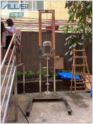 China SUS304 Movable Pneumatic Lifting Homogenizer Mixer Viscosity Liquids Solid Powders Cream Mixing Dispersion Machine for sale