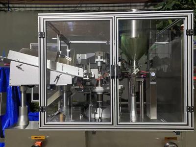 China Automatic Honey Cosmetic Vial Shampoo Filling Machine Packing Labeling Sealing Filler 10 Station for sale