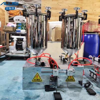 China Semi-Automatic Pneumatic Filling Machine for Mascara Nail Polish Lipstick 1-20ml 316L for sale