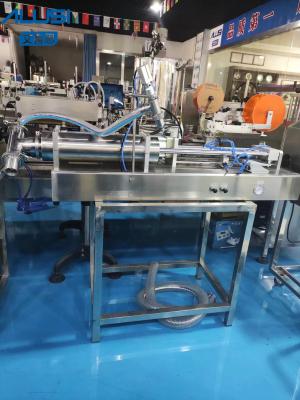 China Semi Automatic Horizontal Pneumatic Liquid Filler 0.4-0.6MP Air Pressure 100-1000ml for sale
