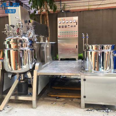 China 200L Hydraulic Lifting Vacuum Emulsifying Mixer Machine Lotion Mixing Homogenous Emulsifier for sale