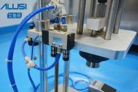 China Semi Auto Perfume Manufacturing Equipment Table Top Pneumatic Small Perfume Bottle Pump Crimping Machine for sale