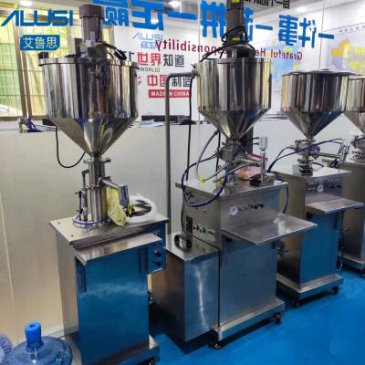 China Stainless Steel Semi Automatic Piston Filling Machine 35L Mixer Hopper For Shampoo for sale