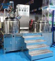 China Fixed Type Vacuum Emulsifying Mixing Tank Body Cream Mixer Skin Care Making Machine for sale