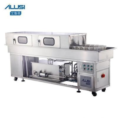 China Automatic Double Line Intermittent Bottle Washer 48 Heads 2000-3000 BPH for sale