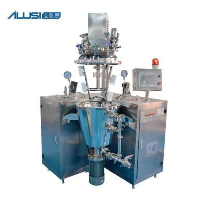 China Hydraulic Lifting Vacuum Homogenizing Emulsifier 50L 100L 200L for Mascara Cream Lotion for sale