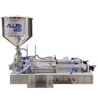 China 100-1000ml Double Head Horizontal Semi Automatic Liquid Filling Machine 316L Stainless Steel for sale