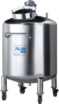 China Sanitary Stainless Steel Vertical Storage Tank with wheel agitator for sale