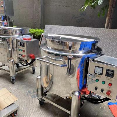 China 316L Stainless Steel Storage Tank 1000L Cosmetic Mixing Tank with Heater and Homogenizer for sale
