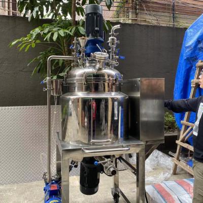 China 50L Cosmetic Vacuum Emulsifier Mixer Cream Lotion Making Homogenizer Equipment 3600rpm for sale