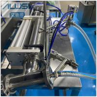 China Horizontal Semi Auto Pneumatic Liquid Filling Machine 500ml 2 Nozzles 316L Stainless Steel for sale