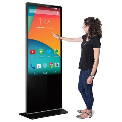 China 65 Inch 4K Smart Interactive Digital Signage Floor Standing Business LCD Display Kiosk for sale