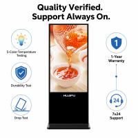 China 55 Inch Indoor Smart LCD Display Floor Standing Video Wall Digital Signage Advertising 4K Resolution Elevator Airport for sale