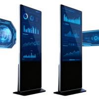 China 43 Inch Floor Standing Totem Android Advertising Player Smart Screen Kiosk LCD Signage Display for sale
