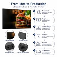 China 55/65 Inch LCD Wall Digital Menu Screen Smart TV 4K Wide Screen Ad Display Screen for sale