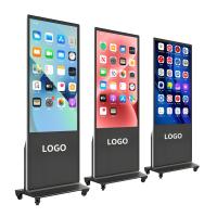 China 43 Inch Full Color Windows Android Smart Screen Kiosk Totem Display Advertising Player Ultra Thin LCD Indoor Floor SDK Elevator for sale