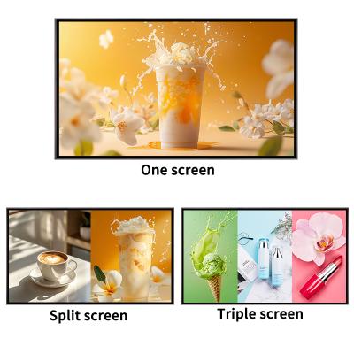 China 55 Inch Indoor Wall Mount Advertising Signage Player Ultra Thin LCD Android Display Screen Digital Menu Board for sale