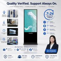 China 55 Inch 4K Floor Standing LCD Digital Signage Display Touch Screen Kiosk For Exhibition Halls for sale