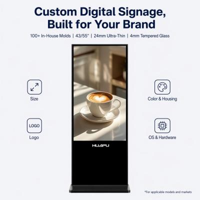 China OEM Vertical 55 Inch Indoor Floor Standing 4K LCD Digital Signage Display For Retail Store for sale