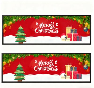 China 28.6 Inch Stretched Bar LCD Advertising Wide Screen Display For Retail Shelf Monitor Strip Digital Signage SDK Elevator for sale