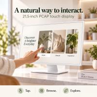 China 21.5 Inch Commercial Interactive Touch Screen Display White PCAP Touch Display for sale