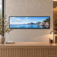 China 28.6 Inch Stretched Bar LCD Display Featuring 32:9 Screen Android 2GB RAM and 32GB Storage for Indoor Advertising and Communication for sale