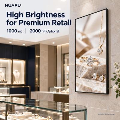 China 49 Inch 1000 Nit Indoor LCD Advertising Display Screen Luxury Retail Digital Signage for sale