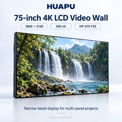China 4K 500 Nit Indoor LCD Video Wall Screen 75 Inch LCD Advertising Display For Hotel Lobbies for sale