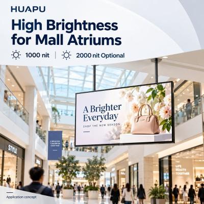 China 65 Inch FHD High Brightness LCD Screen Advertising Display 1000 Nit 2000 Nit Optional for sale
