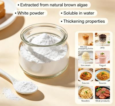 China Food Grade Sodium Alginate Natural Seaweed Thickener Stabilizer & Gelling Agent for Food, Beverage & Cosmetics for sale