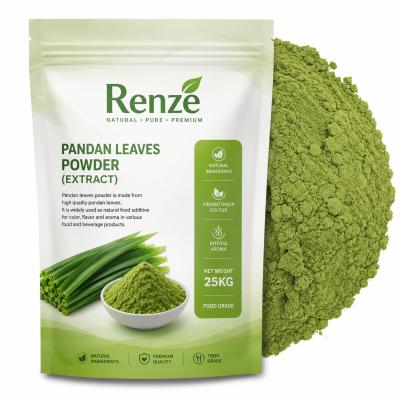 China Natural Pandan Powder Food Grade Pandan Leaf Extract Powder Green Color Food Additive 25kg for sale