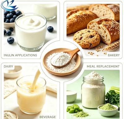 China Beverage Bakery Nutraceutical High Purity Inulin Powder 90%~95% Chicory Root Inulin Prebiotic Fiber for sale
