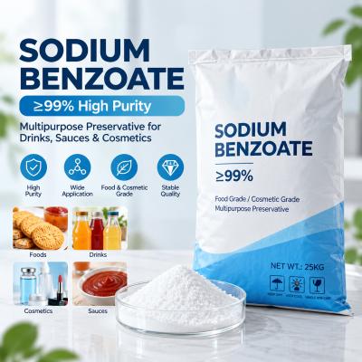 China Food Preservative Powder Sodium Benzoate E211 High Purity Water Soluble White Crystalline Multipurpose Additive for Food Industry for sale