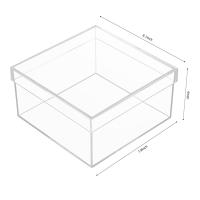 China Factory customized high transparency acrylic box with lid, plastic square cube container, cosmetics storage box for sale
