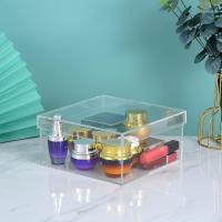 China Factory customized high transparency acrylic box with lid, plastic square cube container, cosmetics storage box for sale