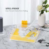 China Lucite Acrylic Perfume Tray Tabletop Transparent Jewelry Organizer Serving Tray With Handles for sale