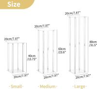 China Clear Floor Flower Acrylic Vase Stand Wedding Center Decoration 3 Pieces Birthday Party for sale
