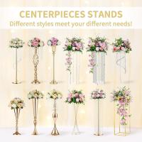 China Clear Floor Flower Acrylic Vase Stand Wedding Center Decoration 3 Pieces Birthday Party for sale