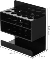 China Black Acrylic Brochure Holders Wall Mounted Dry Wipe Whiteboard 10 Marker Slots Eraser Bracket for sale