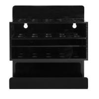 China Black Acrylic Brochure Holders Wall Mounted Dry Wipe Whiteboard 10 Marker Slots Eraser Bracket for sale