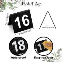China Black Acrylic Table Number 1 20 25 30 Double Sided Digital Wedding Reception Restaurant Party Banquet Logo for sale