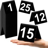 China Black Acrylic Table Number 1 20 25 30 Double Sided Digital Wedding Reception Restaurant Party Banquet Logo for sale