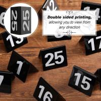 China Black Acrylic Table Number 1 20 25 30 Double Sided Digital Wedding Reception Restaurant Party Banquet Logo for sale