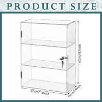 China 3-Laye Acrylic Showcase Display Cabinet Case With Lock Key Storage Box Collection Office Retail for sale